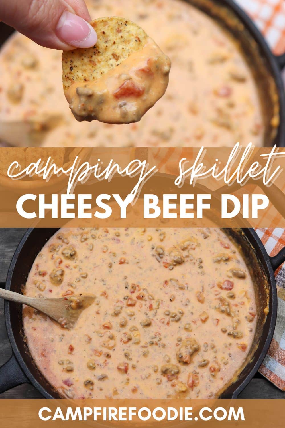 Skillet Rotel Dip Recipe with Ground Beef & Sausage » Campfire Foodie
